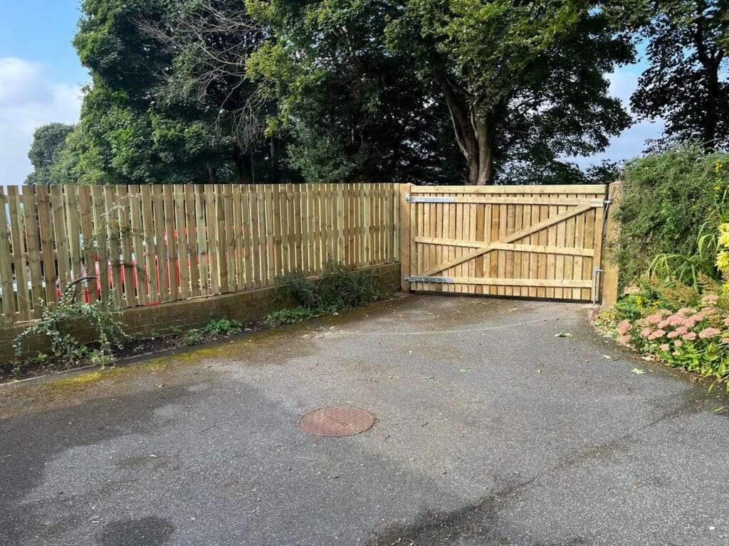 Large pailing gate installed - Care Fencing company Leeds